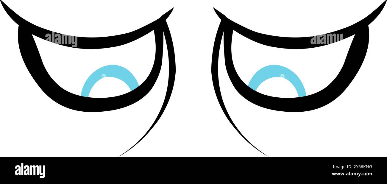 Sad eye cartoon design. Perfect for stickers, icons, logos, tattoos ...