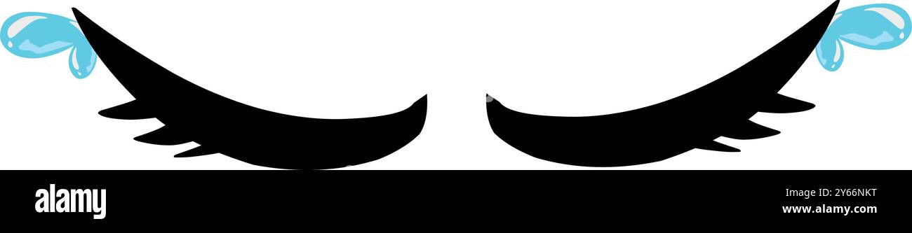 Sad eye cartoon design. Perfect for stickers, icons, logos, tattoos ...