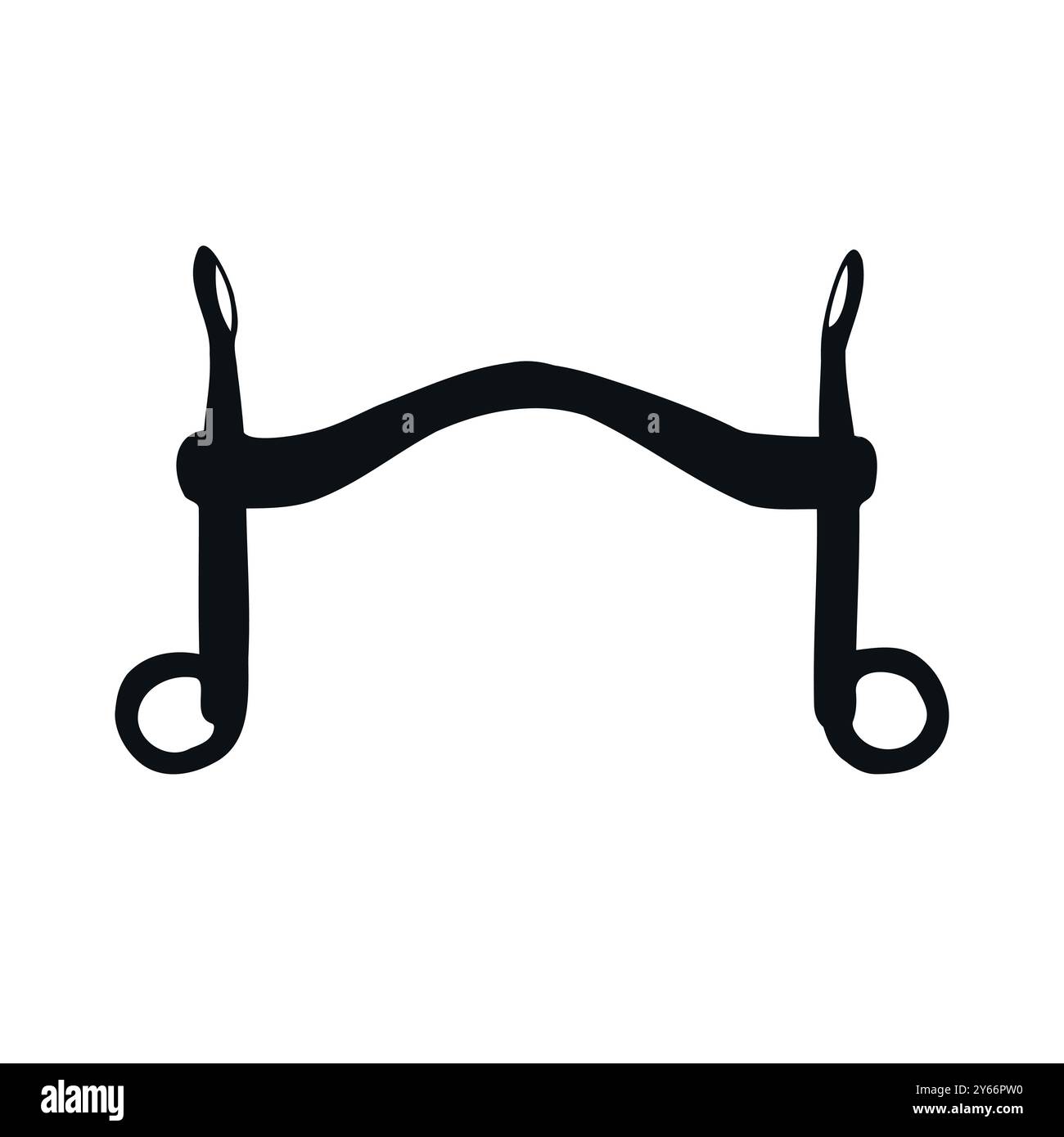 Vector hand drawn doodle sketch horse equestrian bit silhouette ...