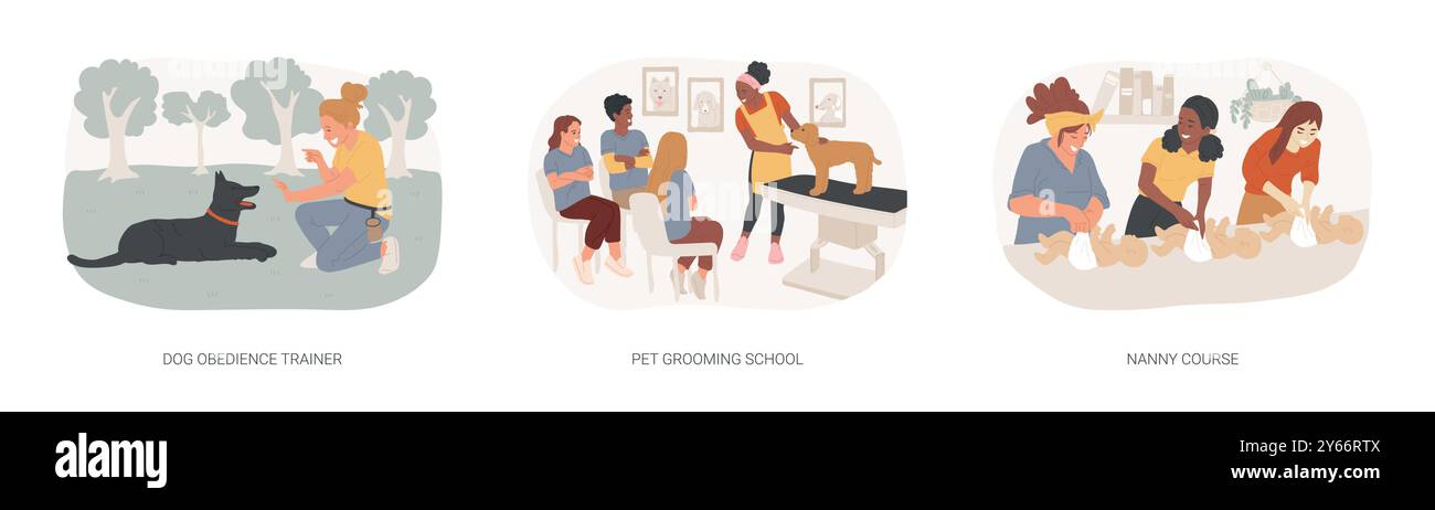 Vocational training isolated cartoon vector illustrations se Stock ...