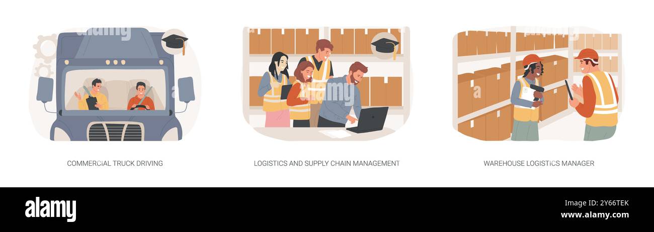 Transportation and logistics program isolated cartoon vector ...