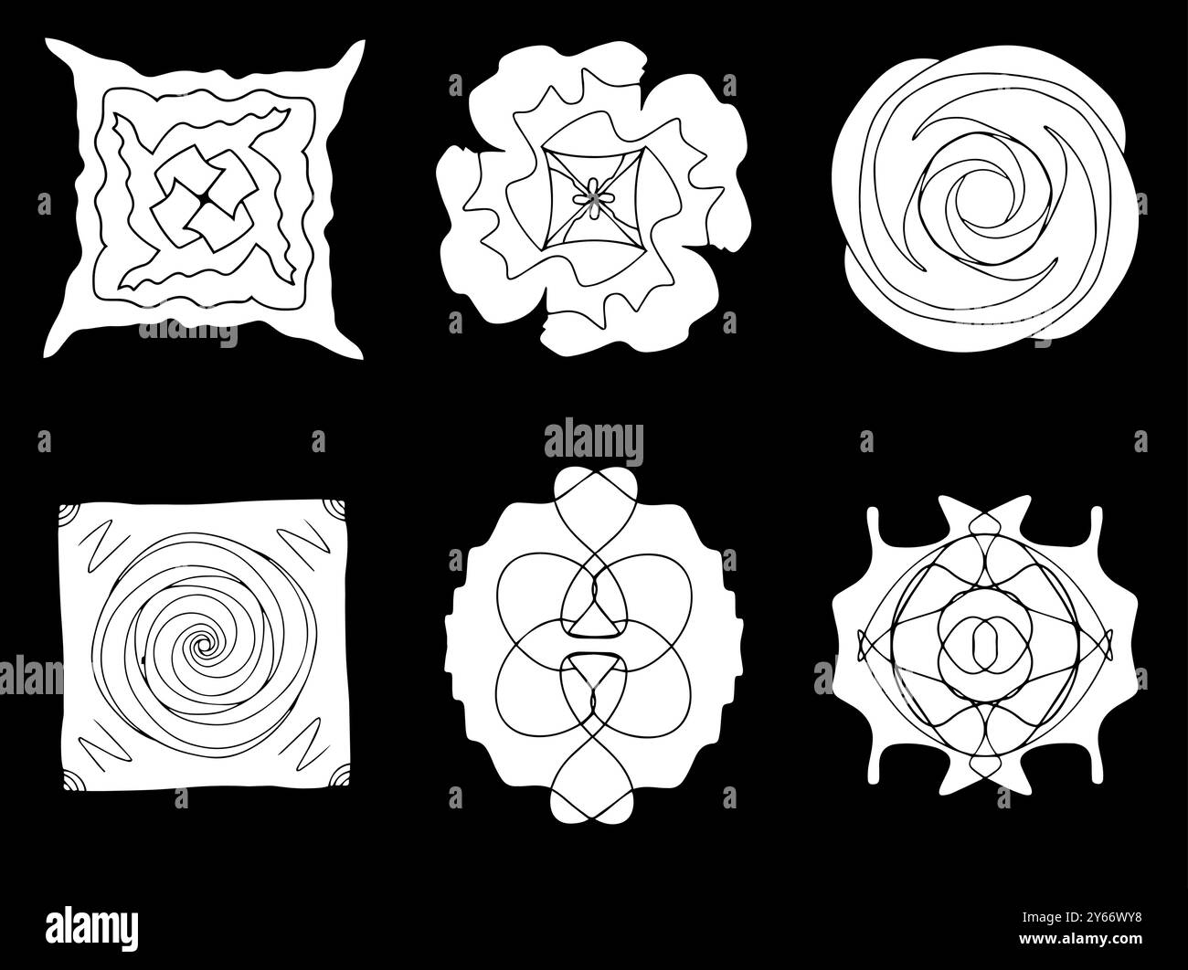 abstract figures in white on a black background Stock Vector Image ...