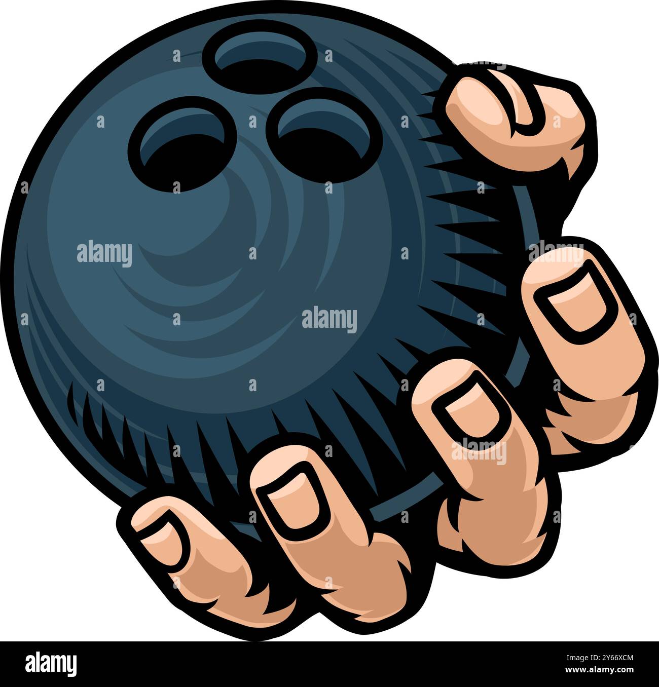 Mascot Person Hand Fist Holding Bowling Ball Stock Vector Image & Art ...