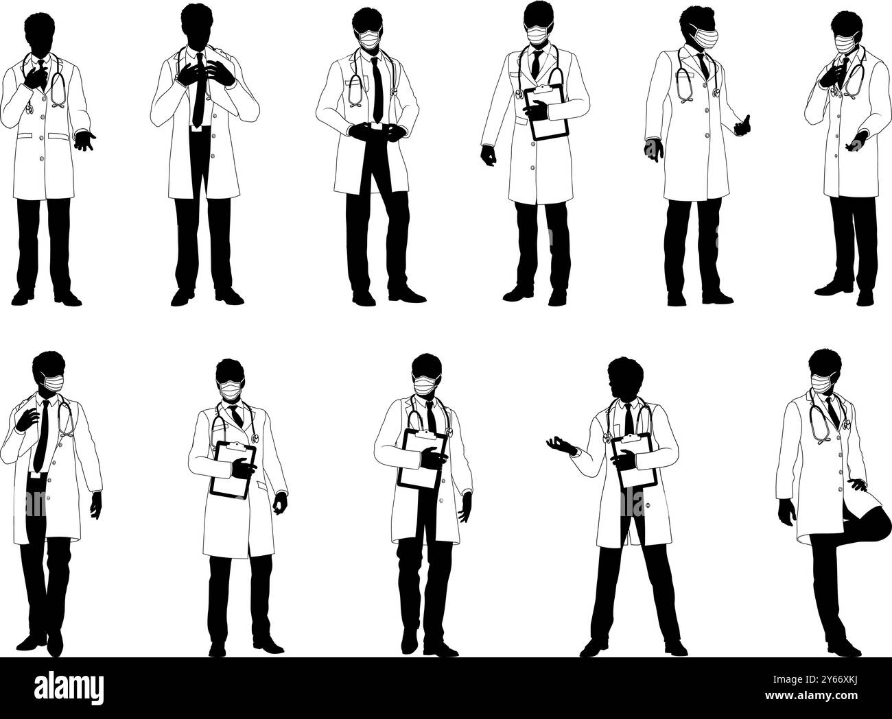 Doctor Men Medical People Silhouette Set Stock Vector Image & Art - Alamy
