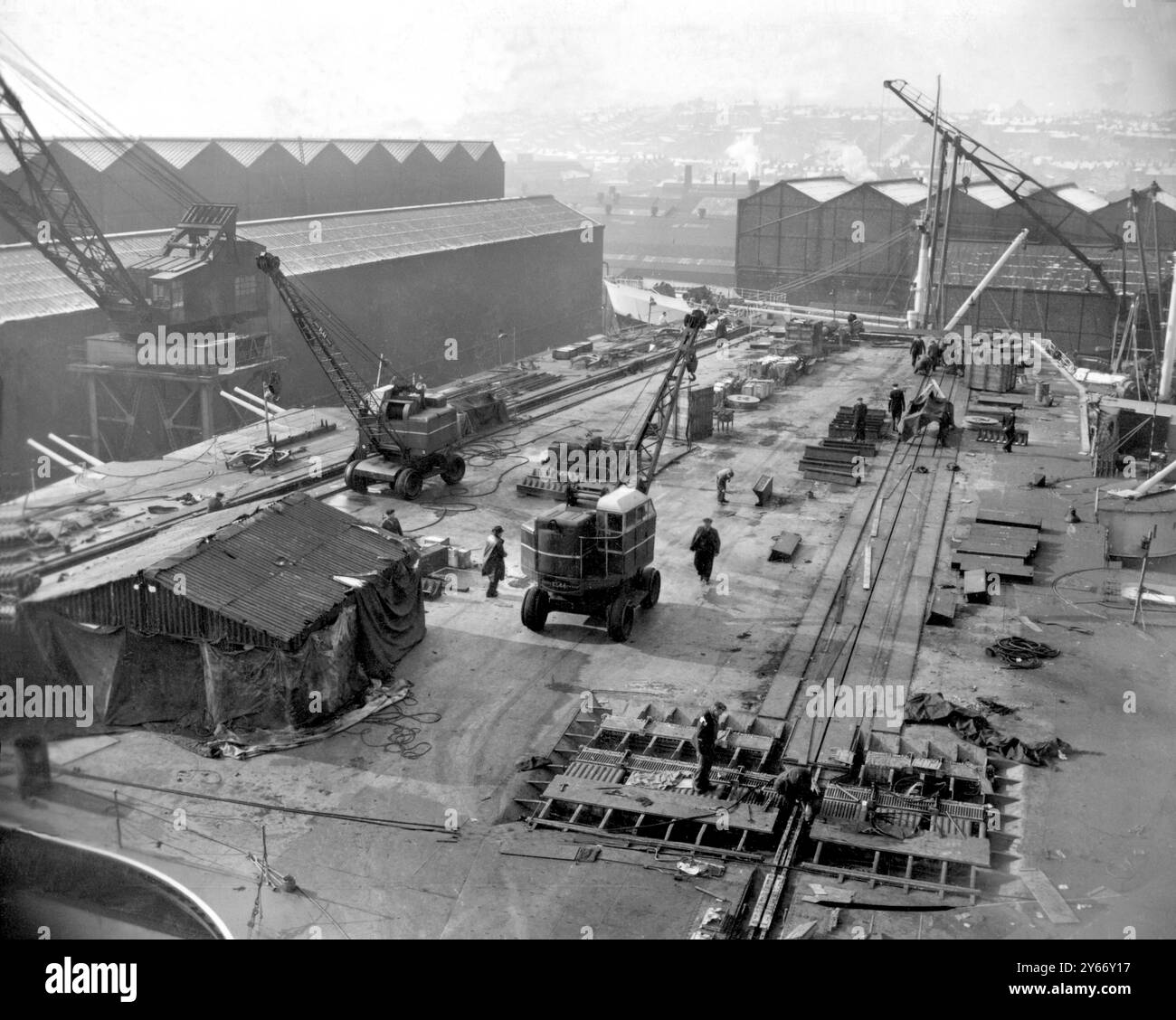 HMS Ark Royal Britain's aircraft carrier at Birkenhead. Scene on the ...