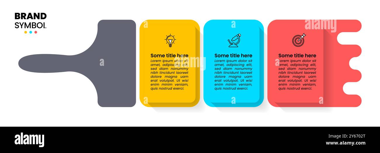 Infographic template with icons and 3 options or steps. Paint brush ...