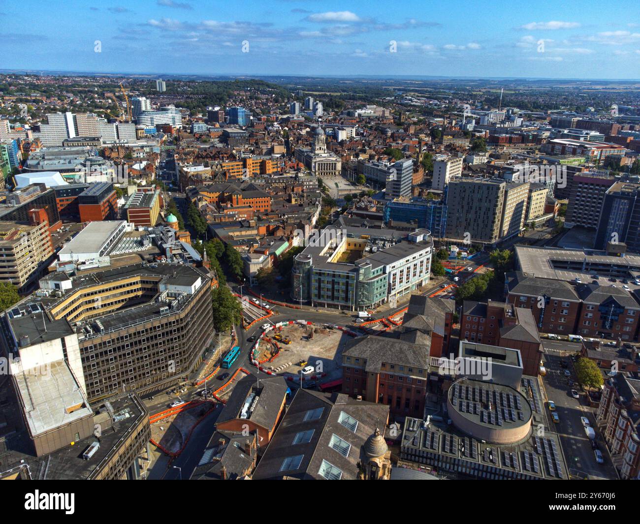 An interesting photograph of Nottingham City Centre from above Stock ...