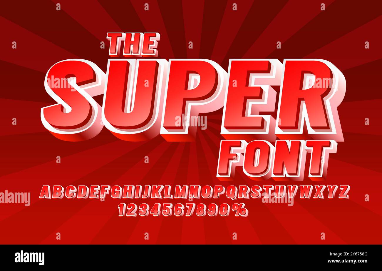 The Super font set collection, letters and numbers symbol. Vector ...