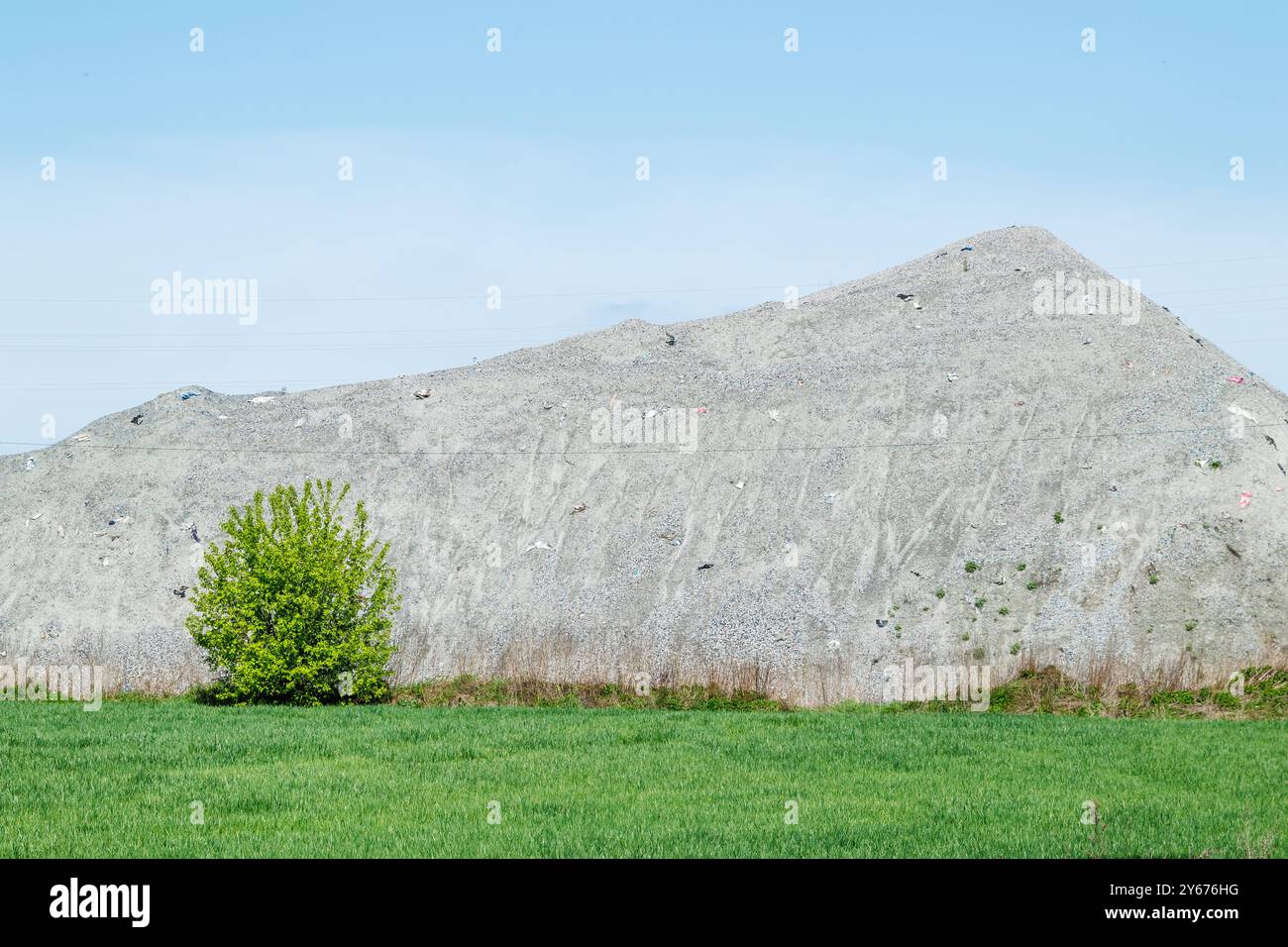 A large pile of rubble for road construction. Crushed stone for ...