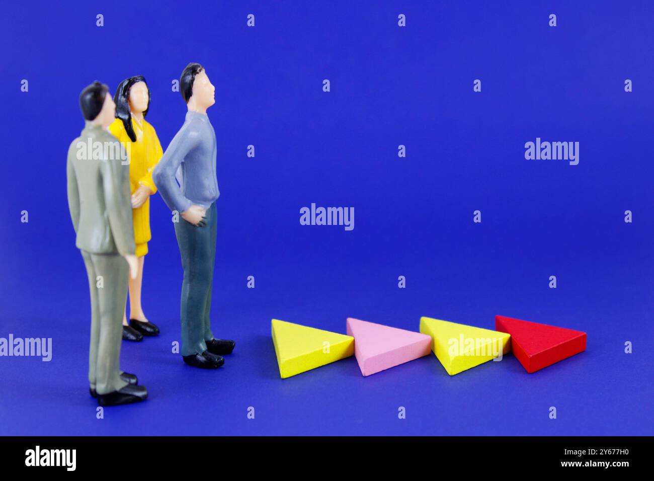 Work team taking a marked direction Stock Photo - Alamy