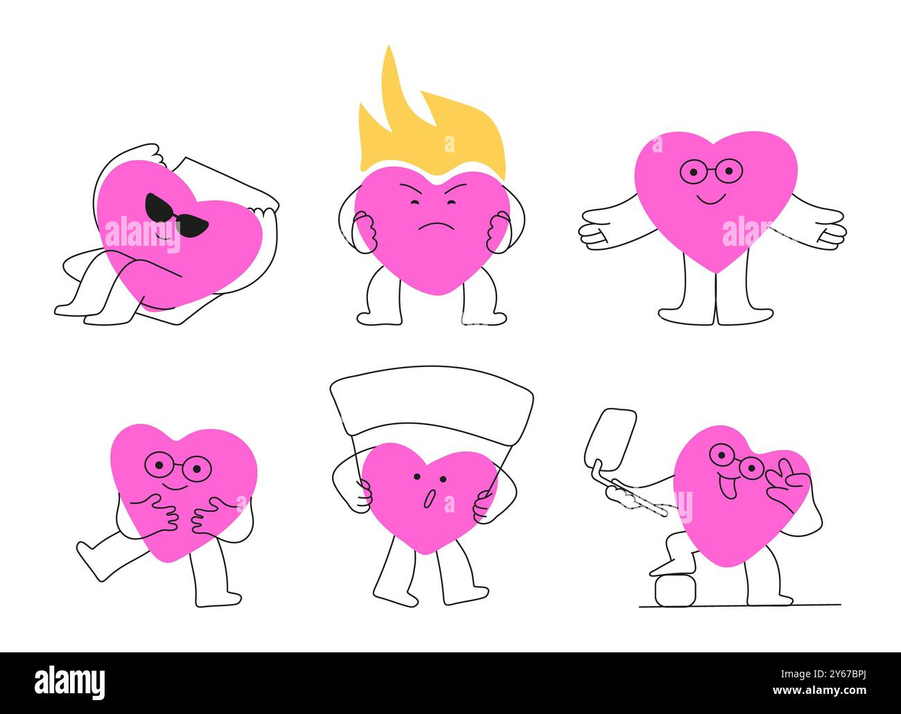 heart stickers that depict human emotions, including the popular finger ...