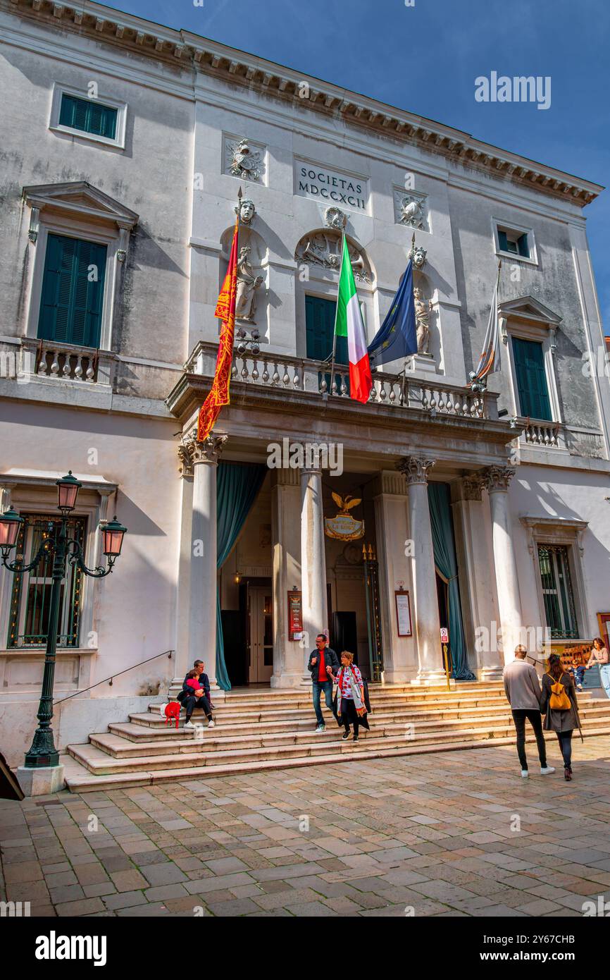 People outside Teatro La Fenice a historic opera house in Campo San ...