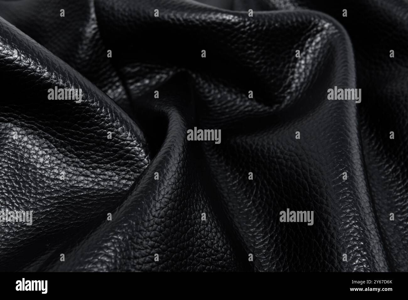 Texture of black wrinkled leather. Background of genuine leather with ...