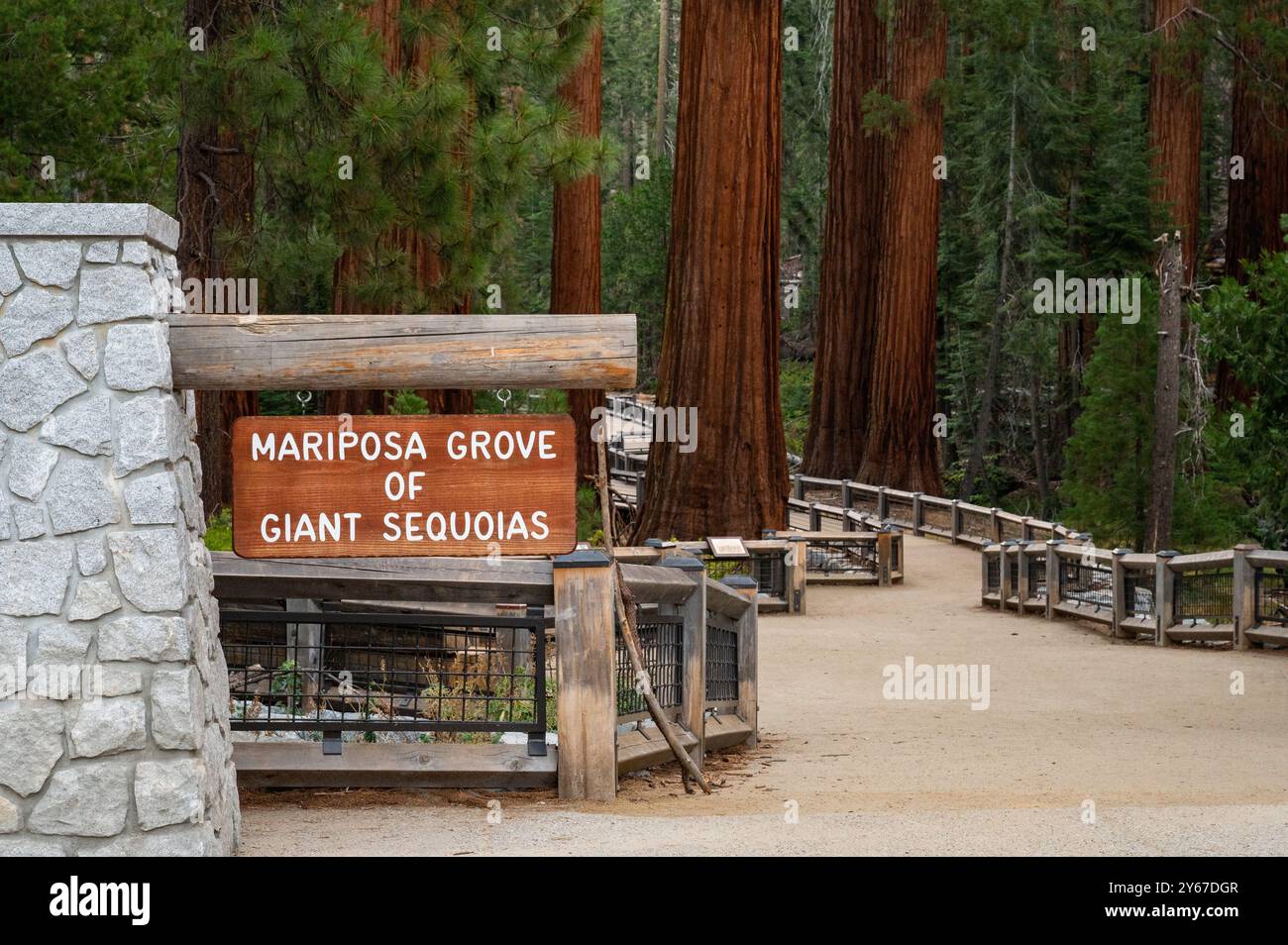 Entrance to Mariposa Grove of Giant Sequoias in Yosemite National Park ...