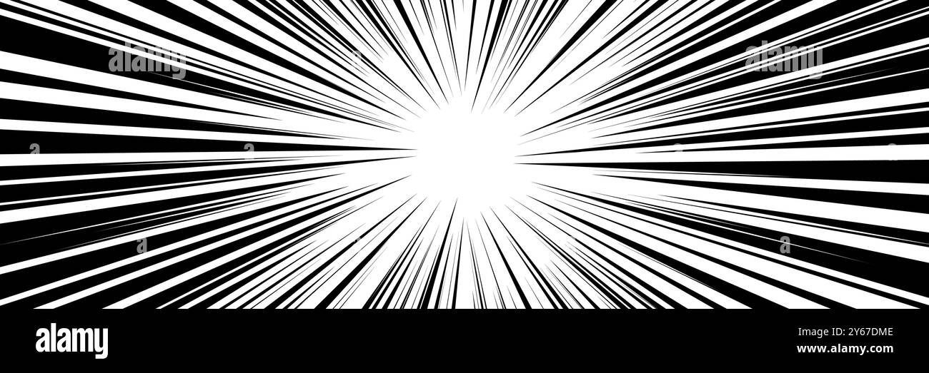 Comic strip radial motion lines. Anime comics book super hero speed and ...