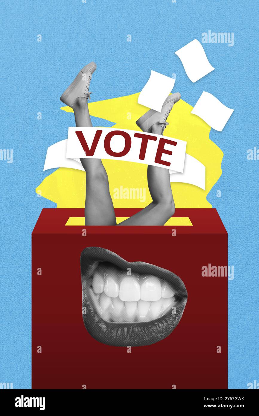 Trend artwork sketch image composite collage of vote choice politics ...