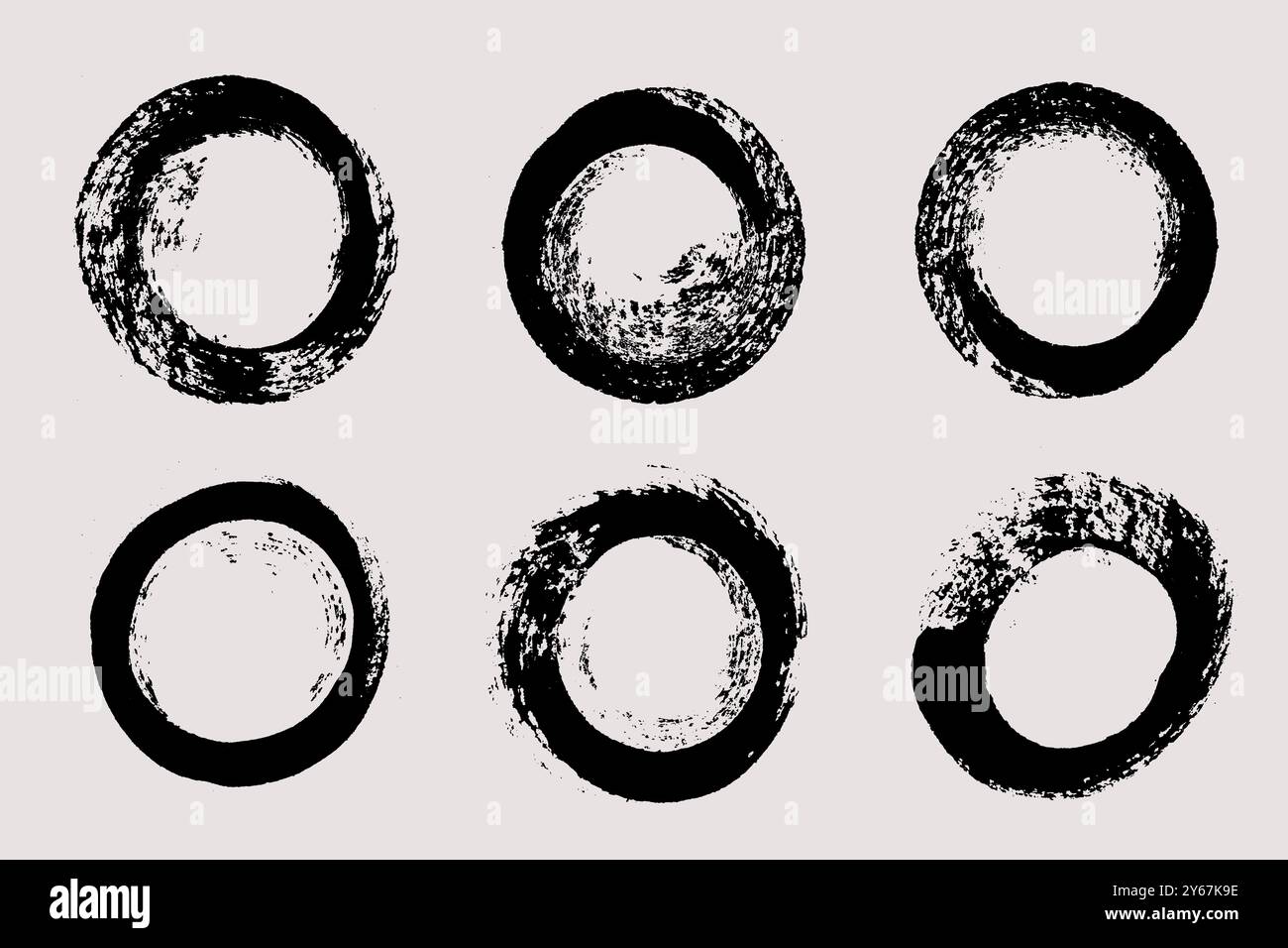 Circle brush strokes vector. Painted rings set Stock Vector Image & Art - Alamy