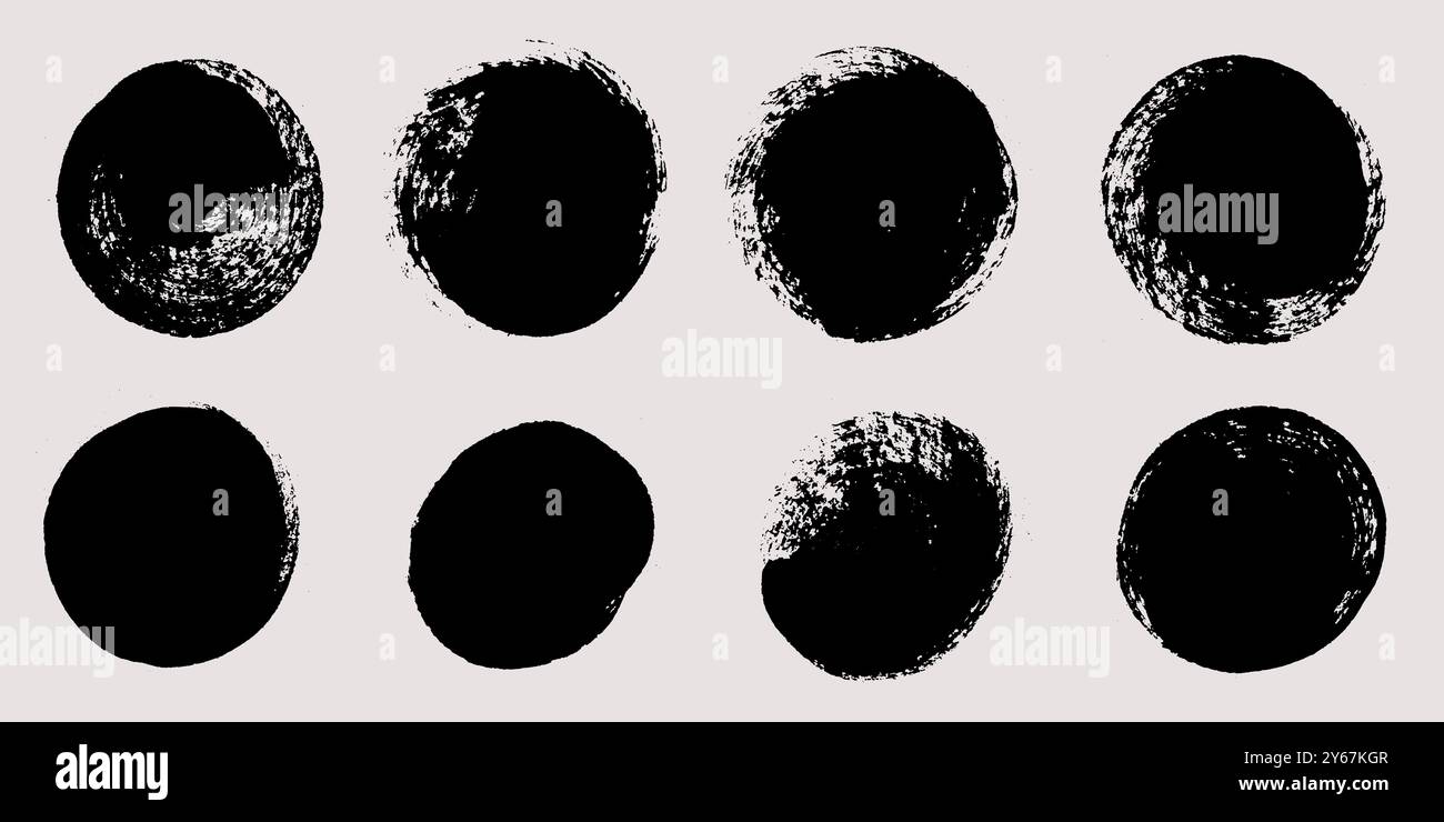 Round brush strokes vector. Painted collection Stock Vector Image & Art ...