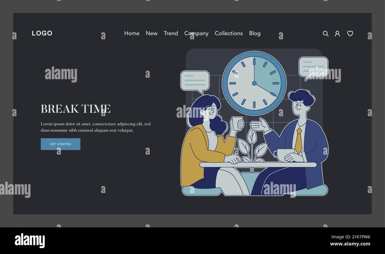 Office break concept. Colleagues enjoying a coffee break, engaging in ...