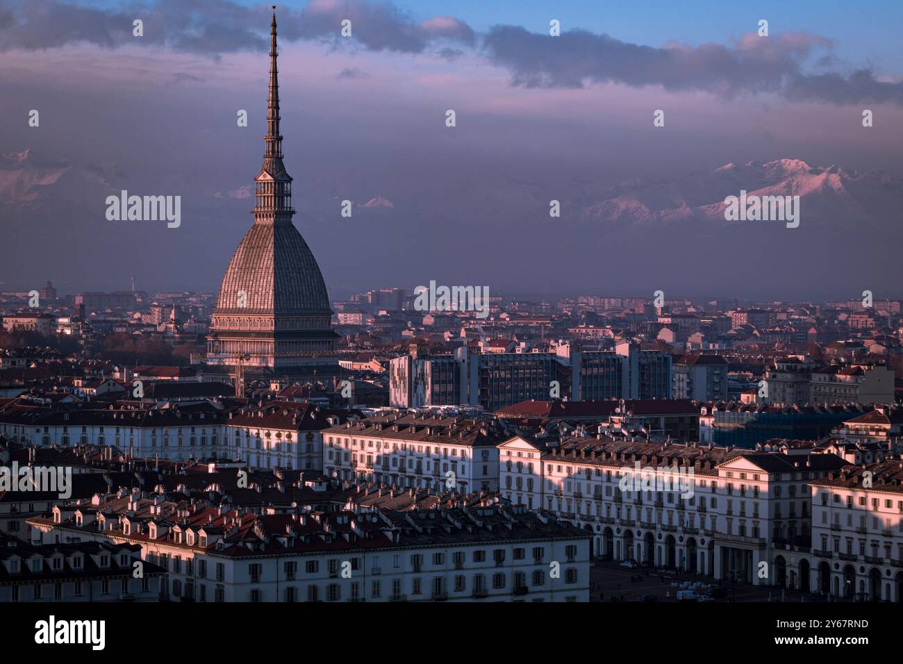 The classic Torino view from the Cappuccini mount terrace, above piazza ...
