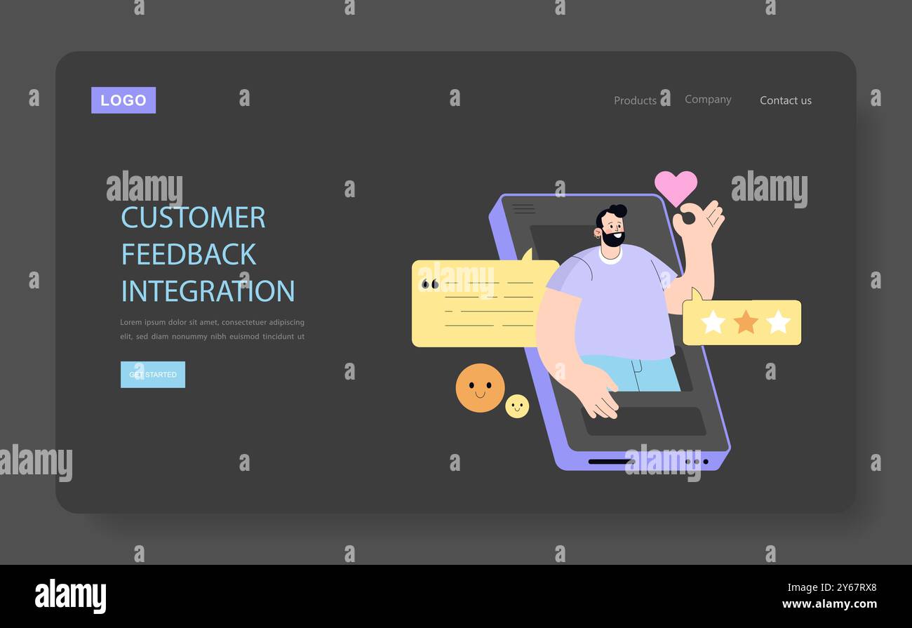 Customer Feedback Integration concept. A satisfied user rating an online platform, exemplifying ...
