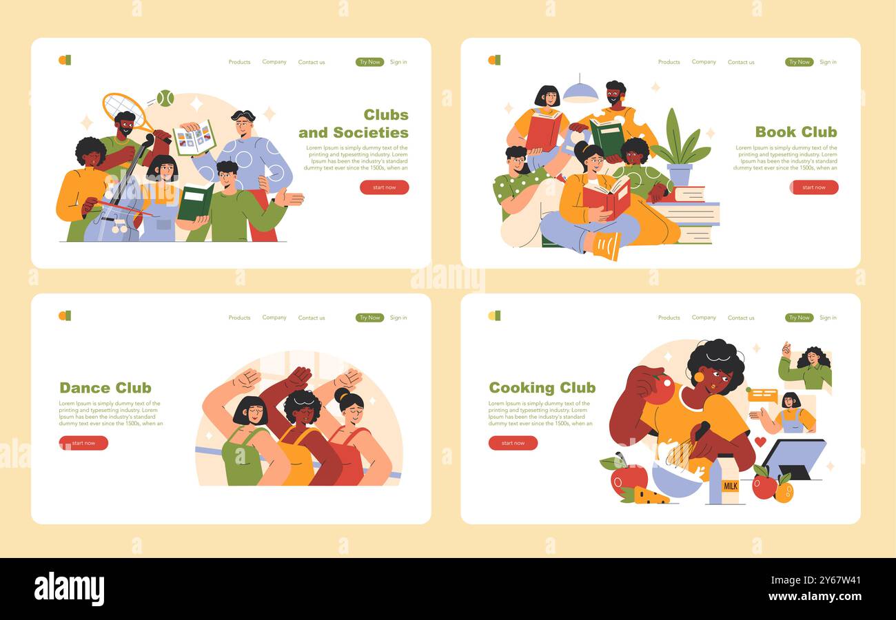 Engagement in clubs and activities Stock Vector Images - Alamy