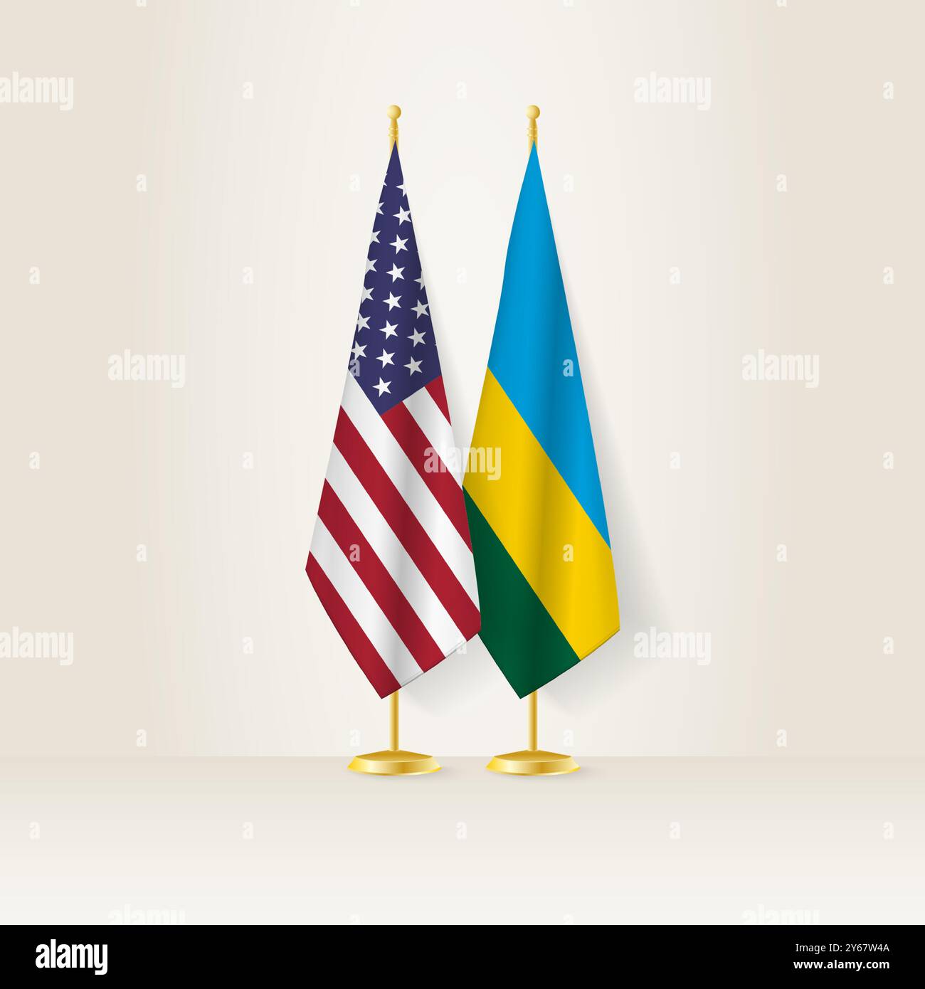 United States and Rwanda national flag on a light background. Vector ...