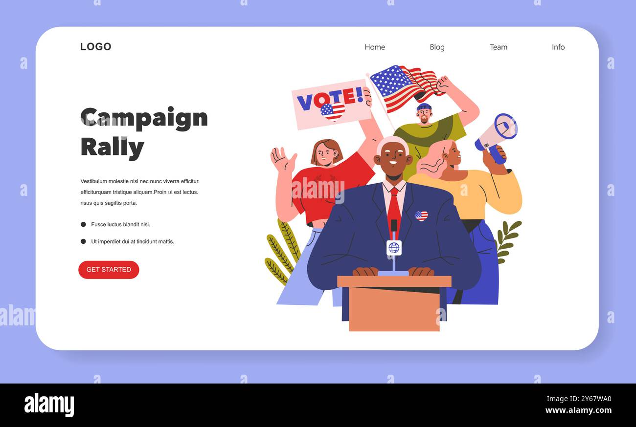 Election rally concept. A diverse group of people supporting a ...