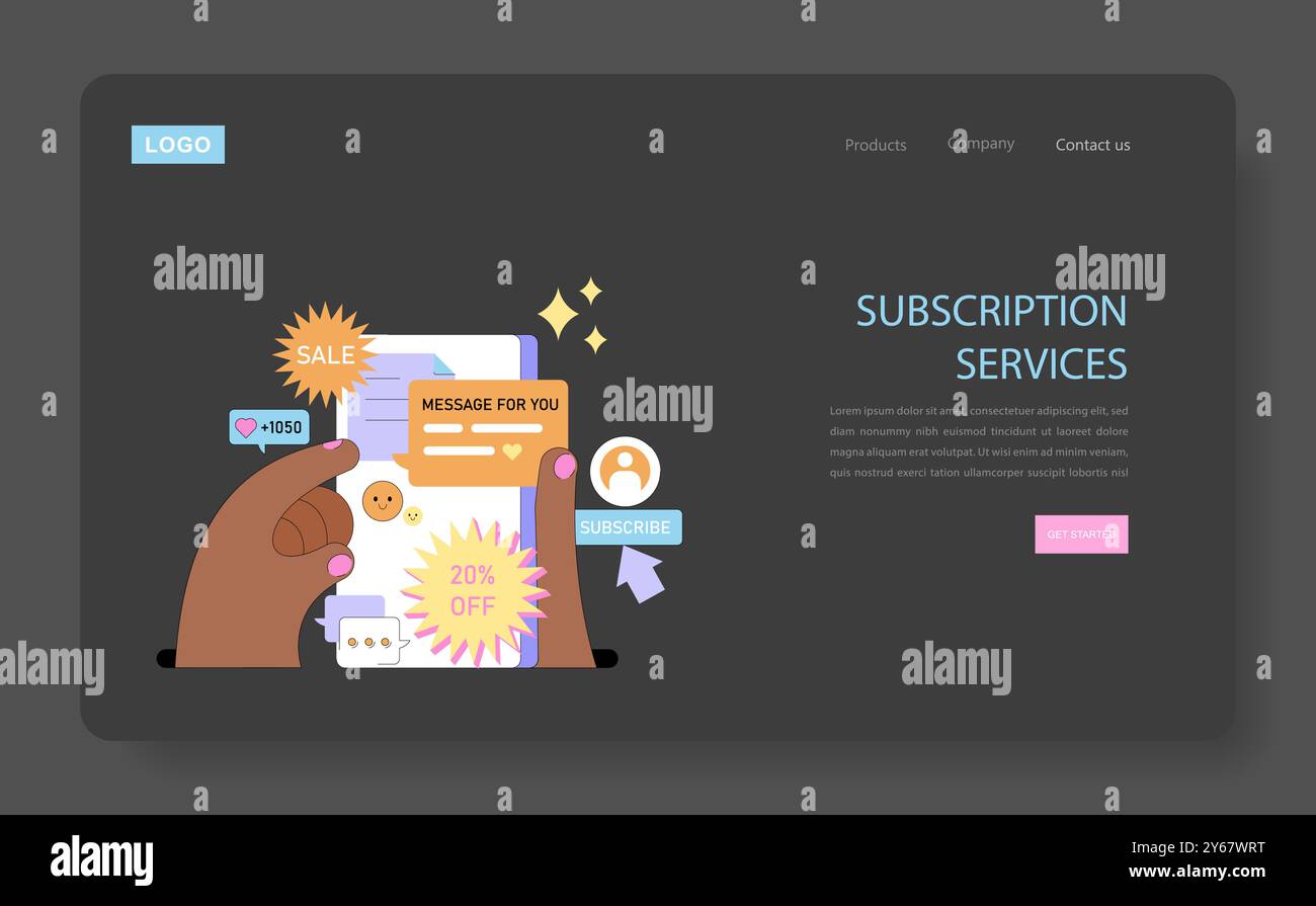 Small Business Subscription Services concept. Engaging web page design ... Small Business Subscription Services concept. Engaging web page design ...