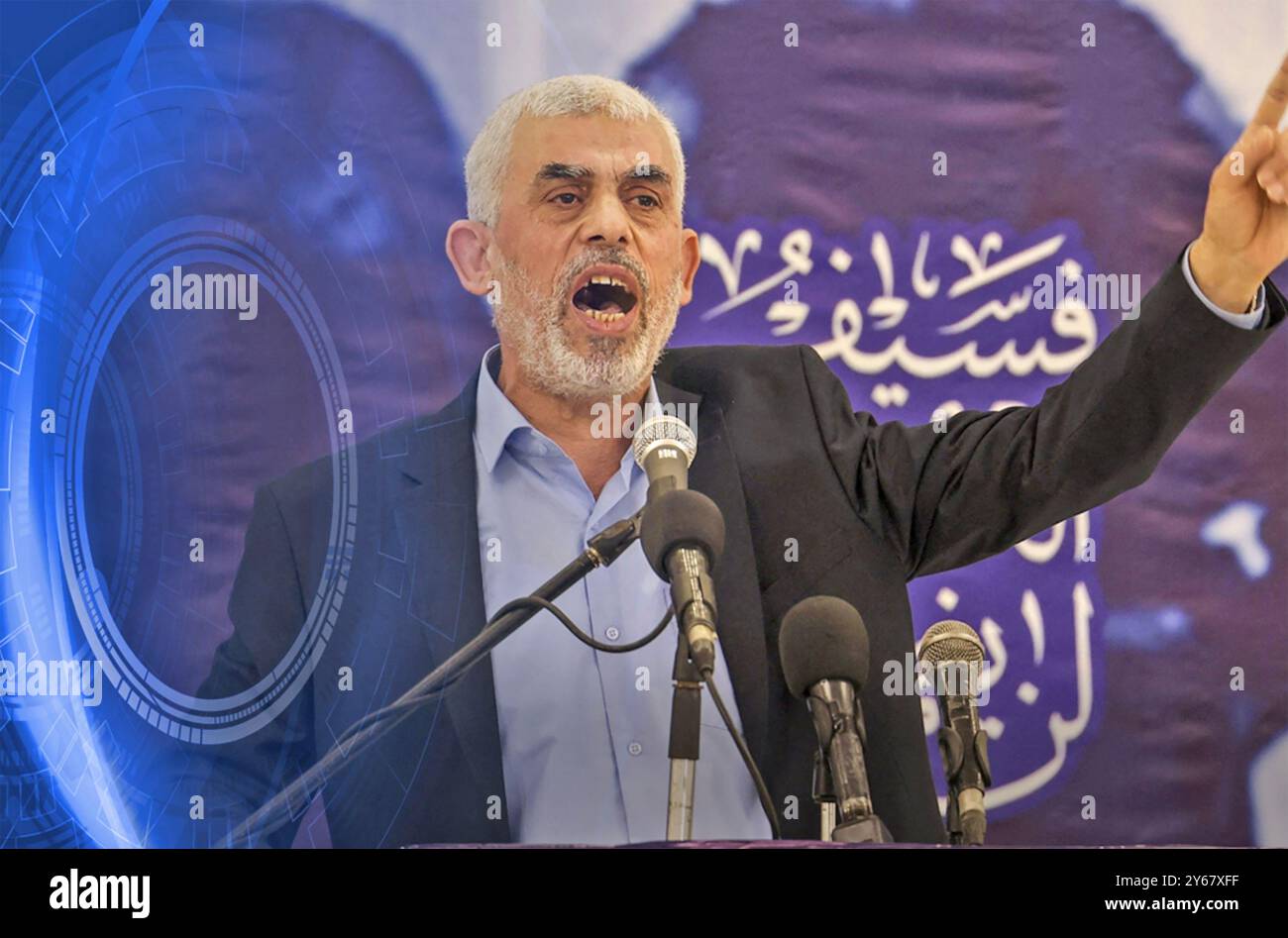 YAhYA SINWAR Palestinian leader of Hamas in September 2024. Photo: Al ...