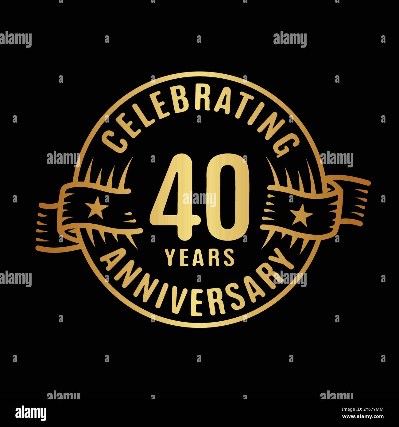 Happy birthday logo sign golden 40 hi-res stock photography and images ...