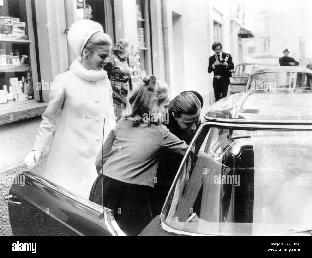 Baron Heinrich von Thyssen with his beautiful bride Denise Shorto after ...