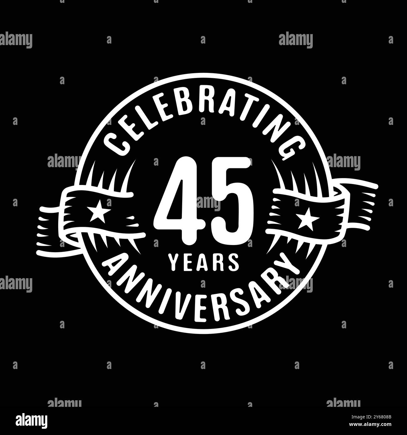 Template logo 45 anniversary vector Black and White Stock Photos ...