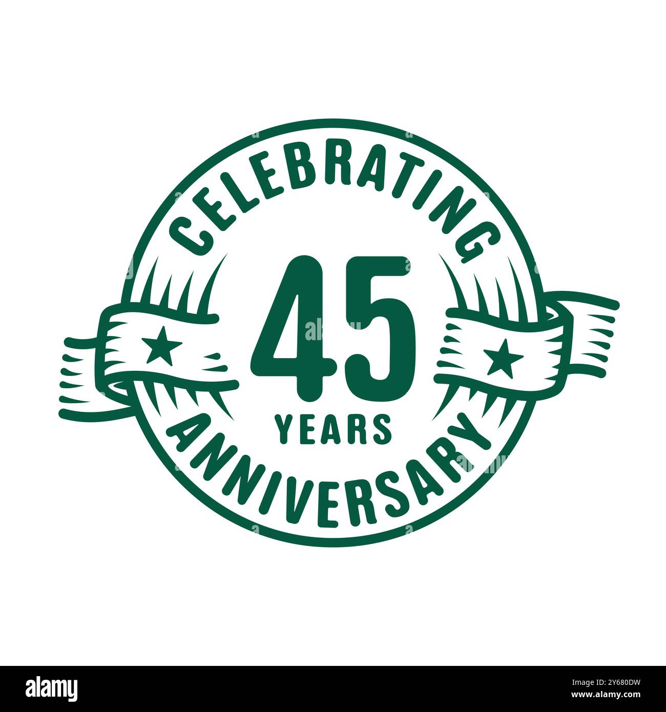 45 years logo design template. 45th anniversary vector and illustration ...