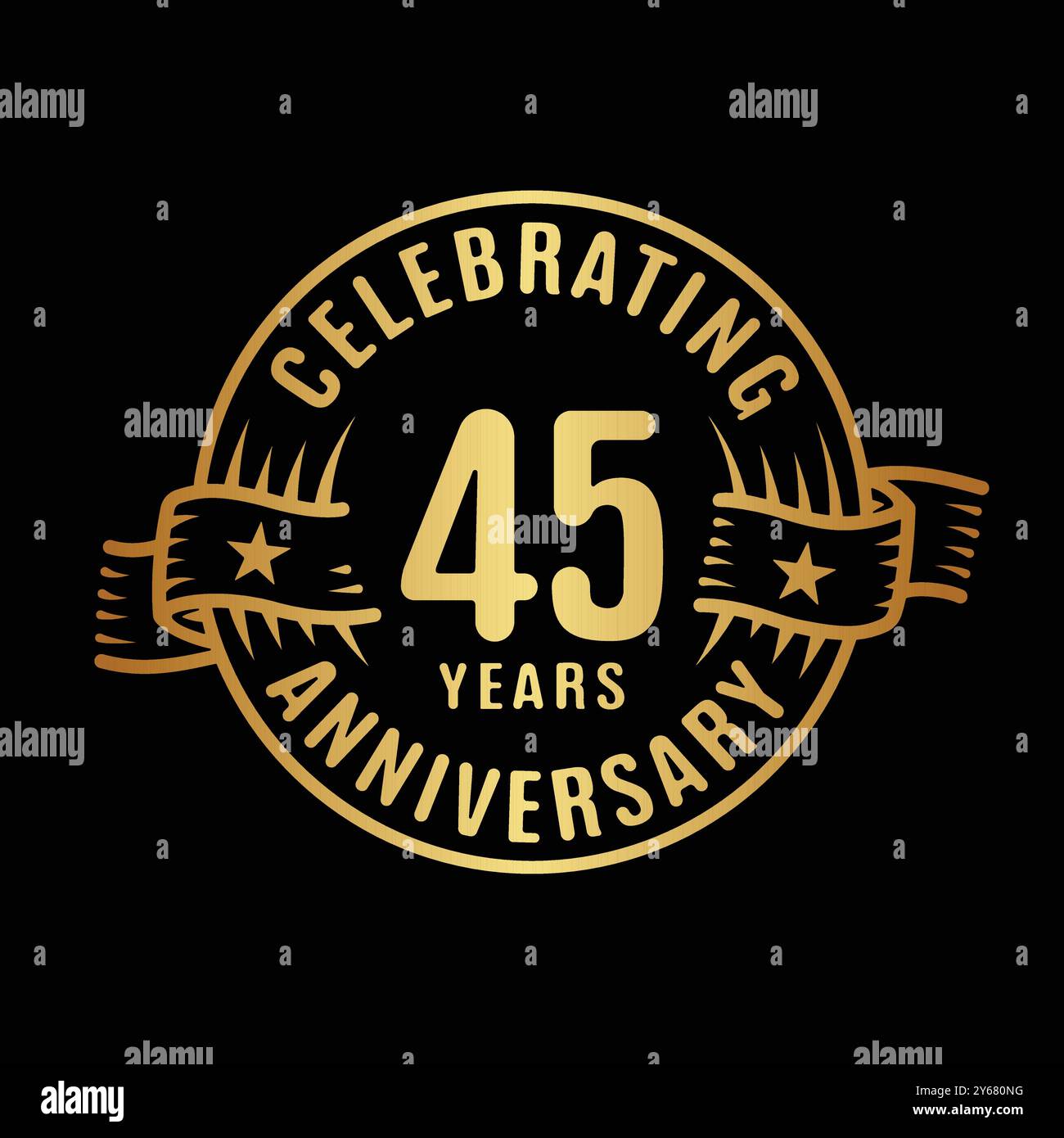 45 years logo design template. 45th anniversary vector and illustration ...