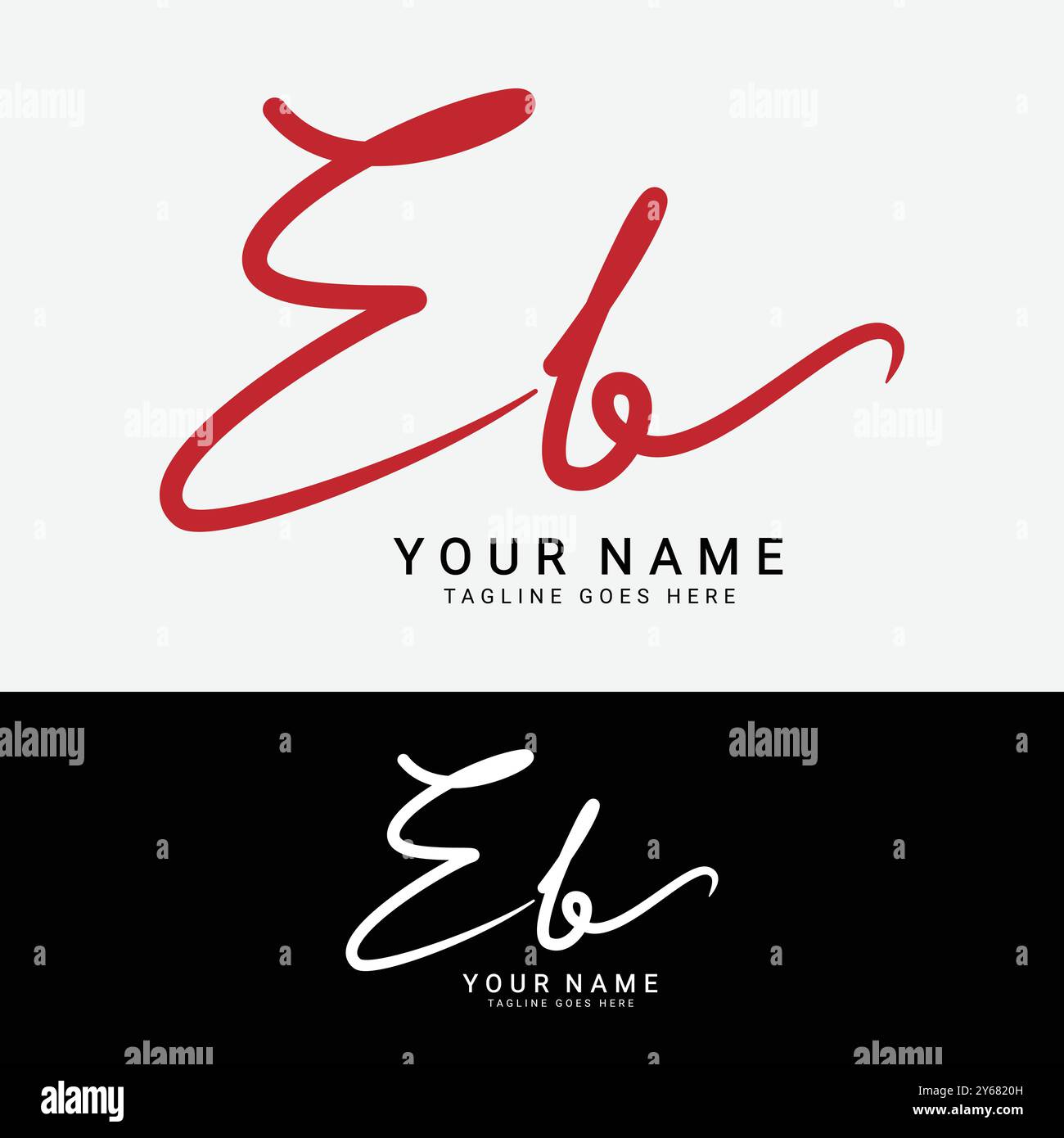 E, B, EB Initial letter logo. Alphabet EB Handwritten Signature logo ...