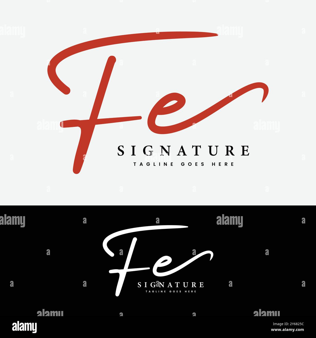 F, E, FE Initial letter logo. Alphabet FE Handwritten Signature logo ...