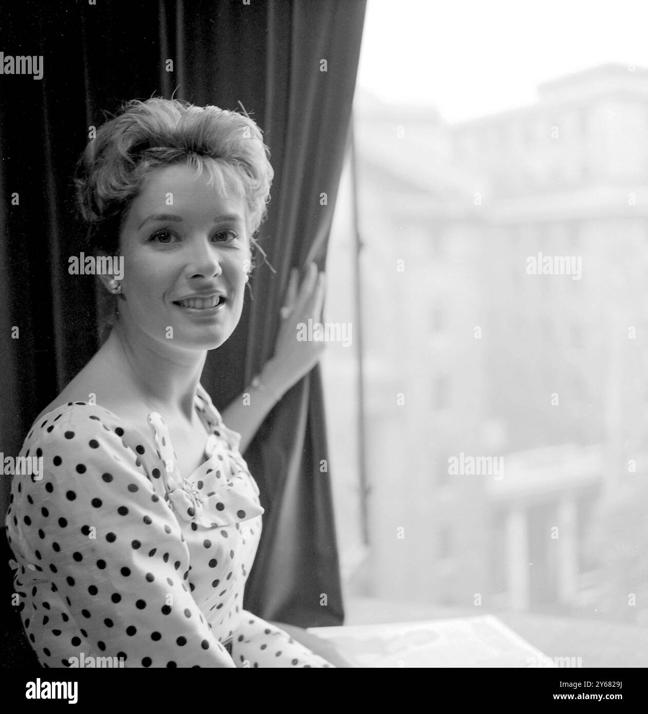London: Vivacious British Actress Sally Ann Howes is seen at television ...