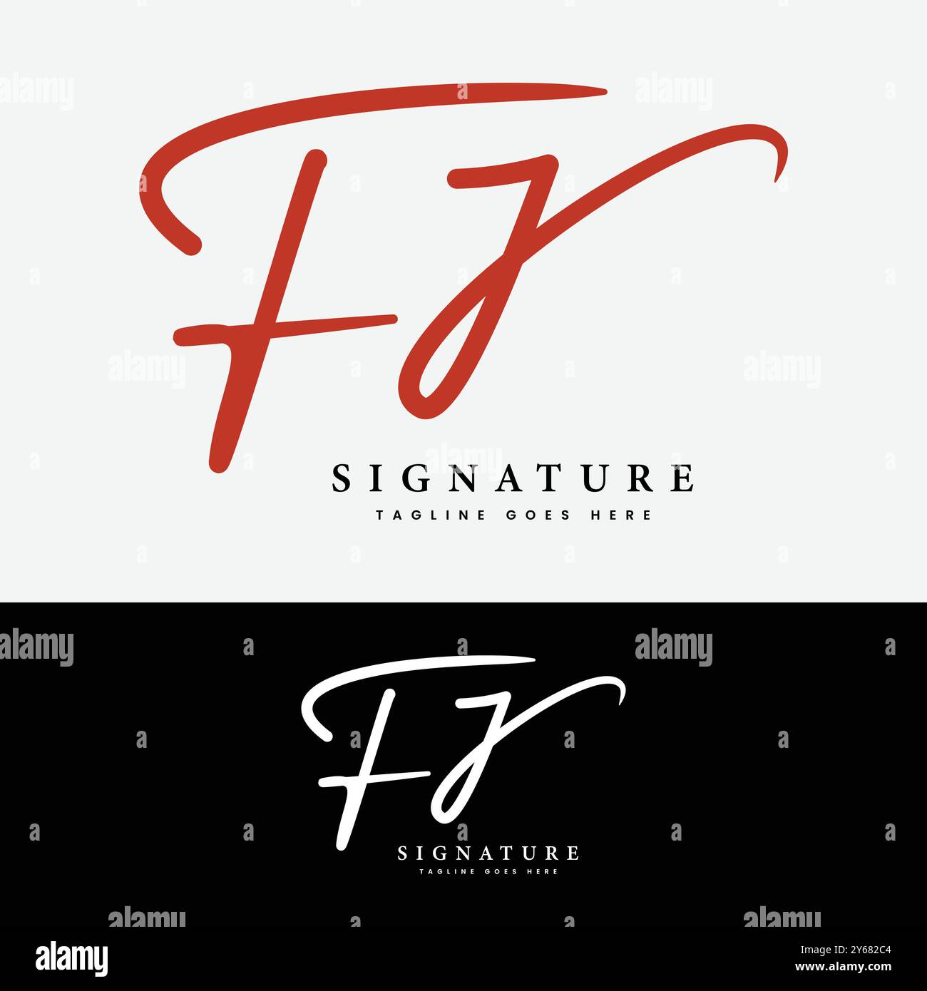 F, J, FJ Initial letter logo. Alphabet FJ Handwritten Signature logo ...