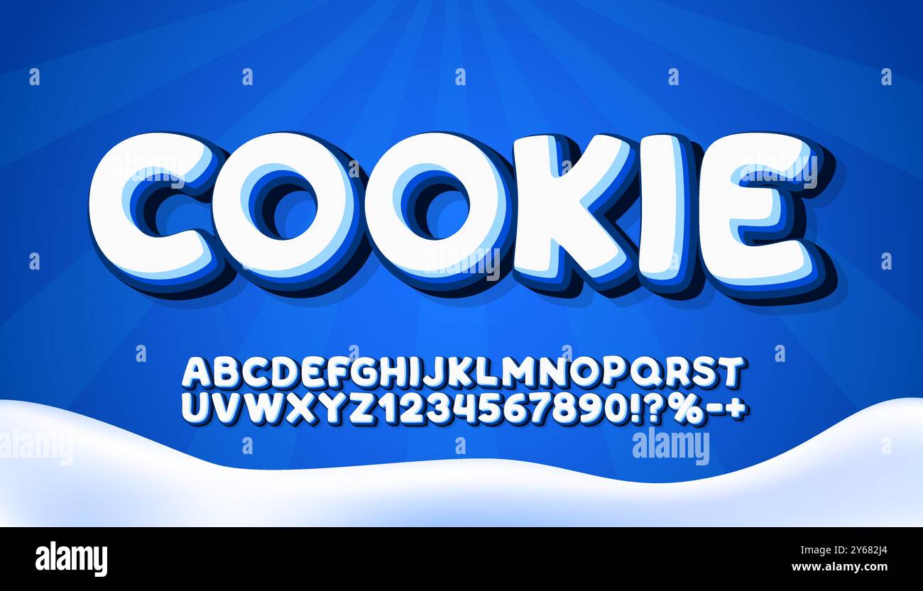 Cookie font set collection, letters and numbers symbol. Vector Stock ...