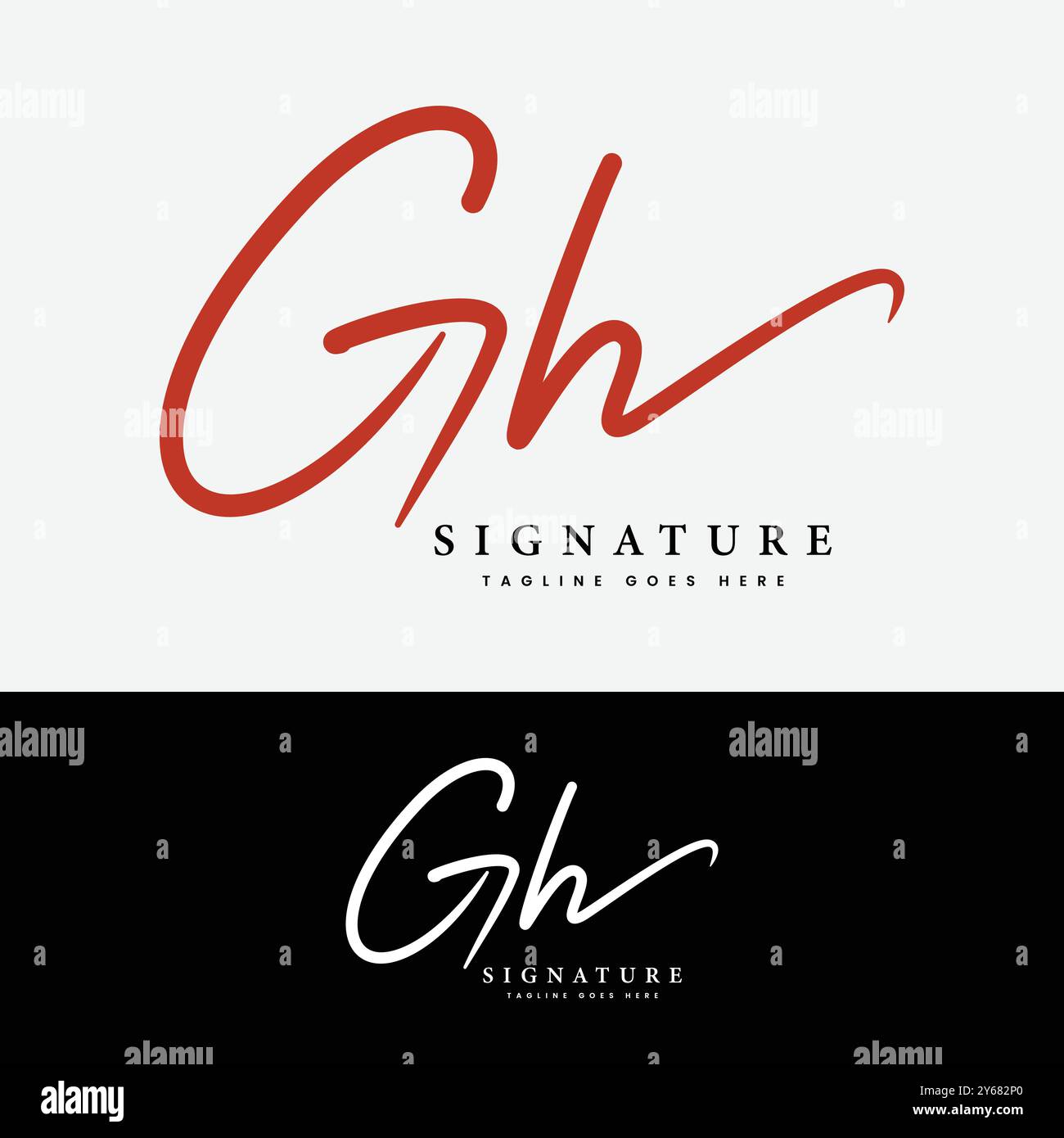 G, H, GH Initial letter logo. Alphabet GH Handwritten Signature logo ...