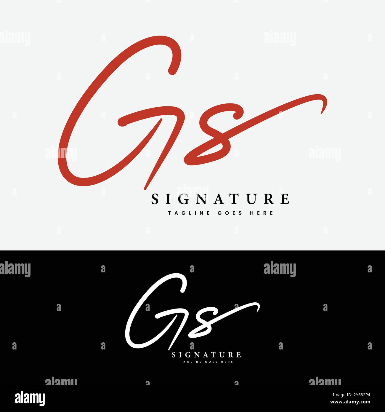G, S, GS Initial letter logo. Alphabet GS Handwritten Signature logo ...