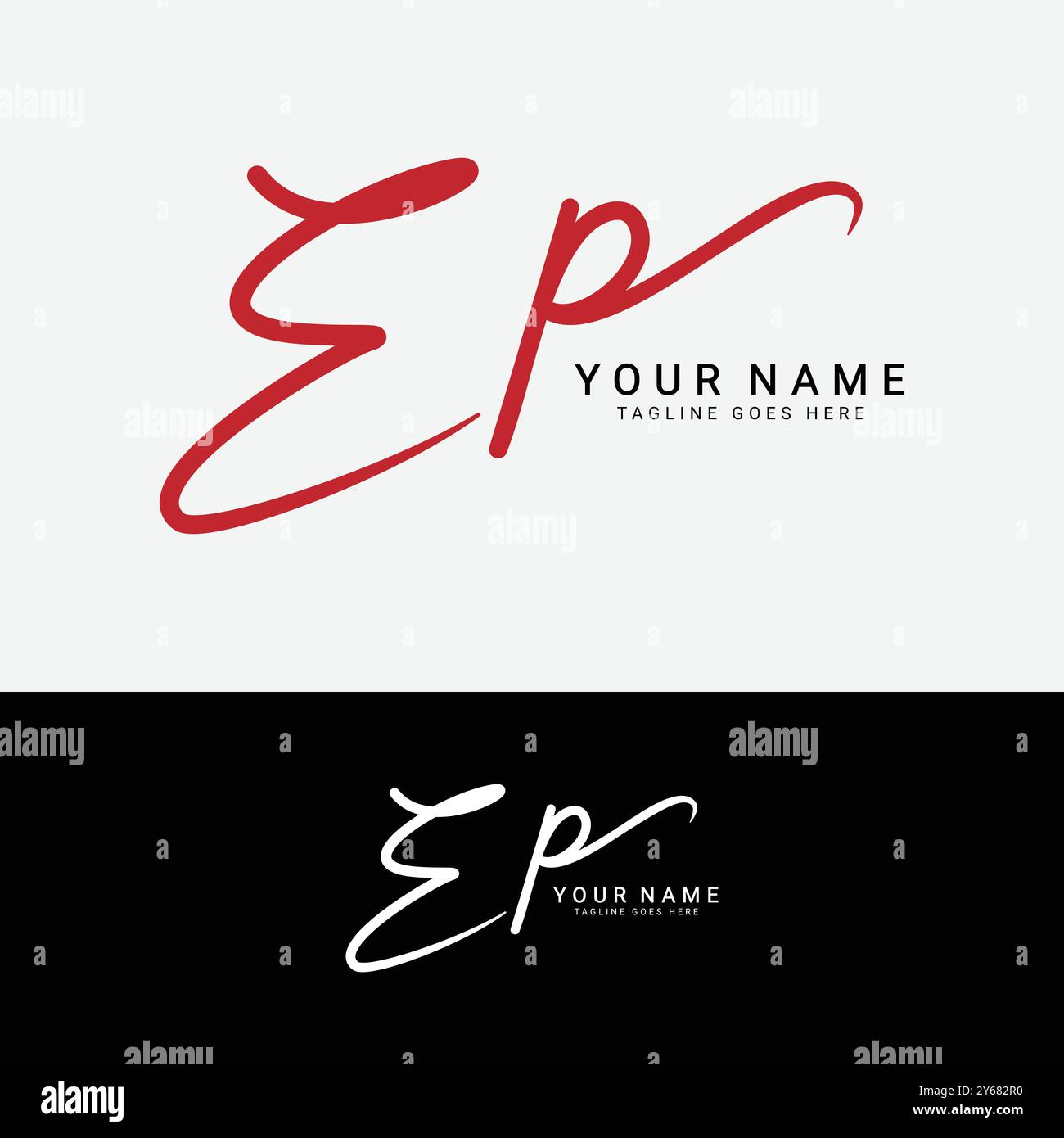 E, P, EP Initial letter logo. Alphabet EP Handwritten Signature logo ...