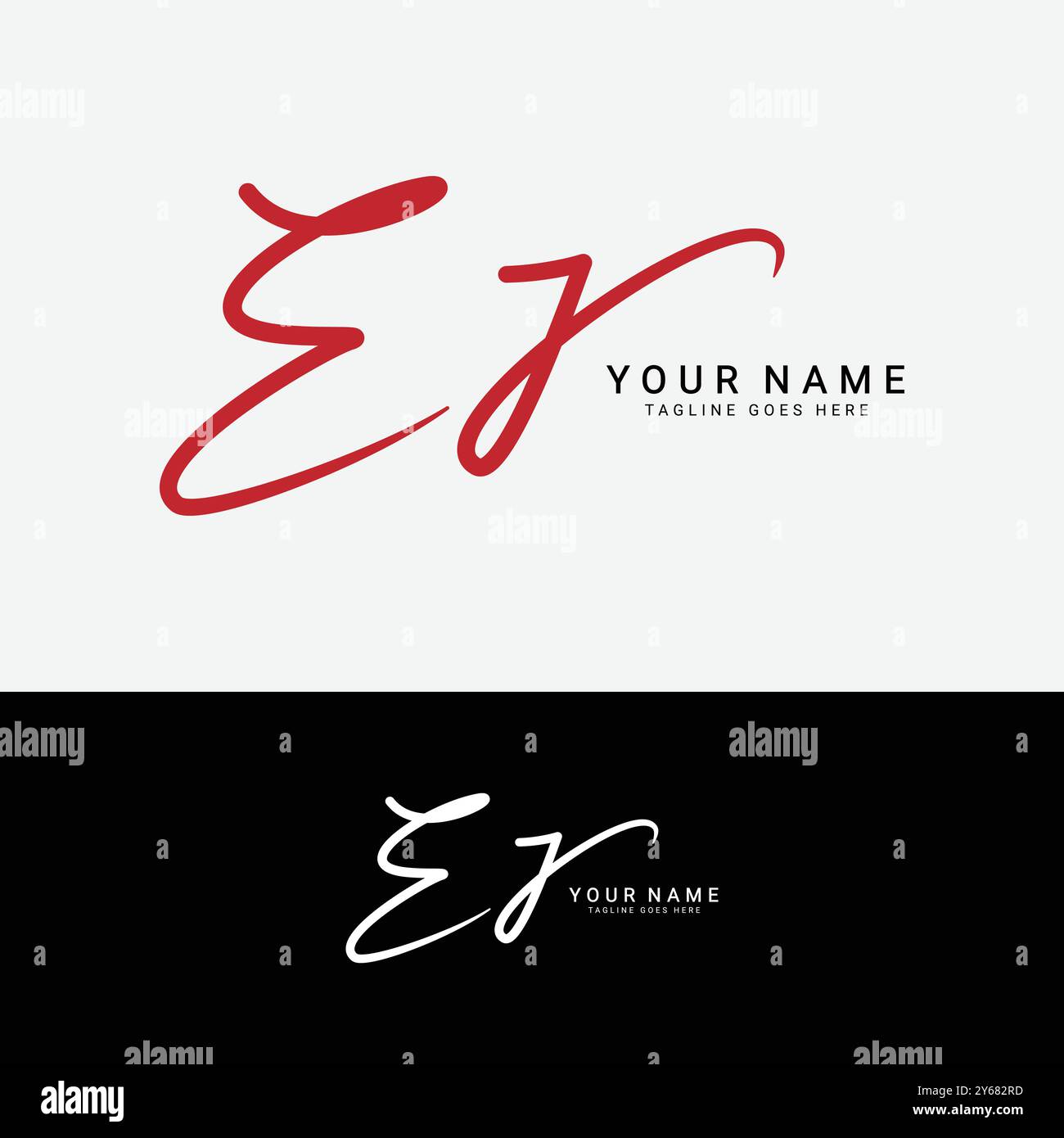 E, J, EJ Initial letter logo. Alphabet EJ Handwritten Signature logo ...