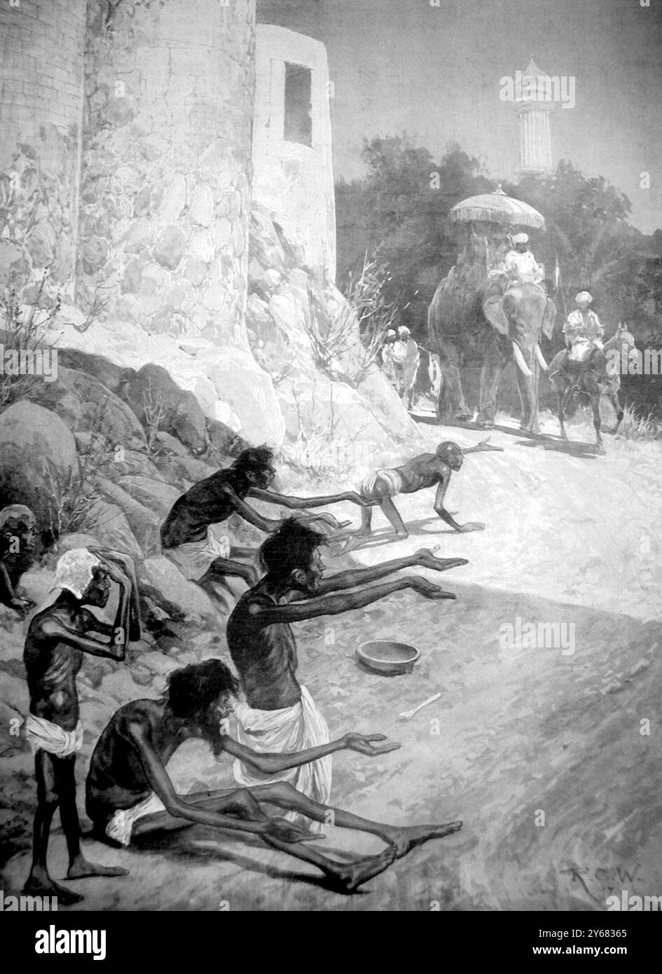 The Indian Famine : A roadside scene in the famin - stricken district ...