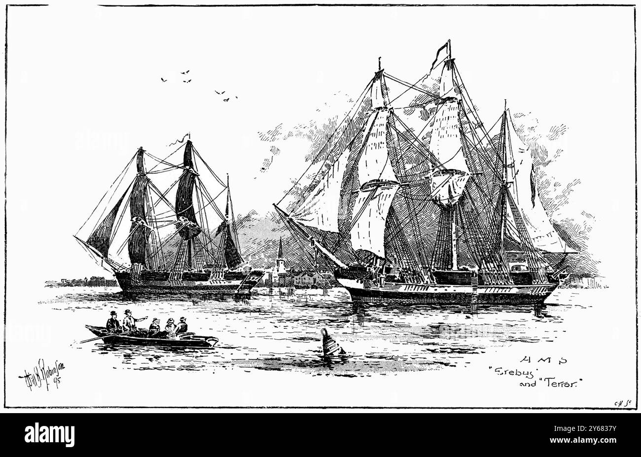The John Franklin Expedition : HMS Erebus and HMS Terror Stock Photo ...