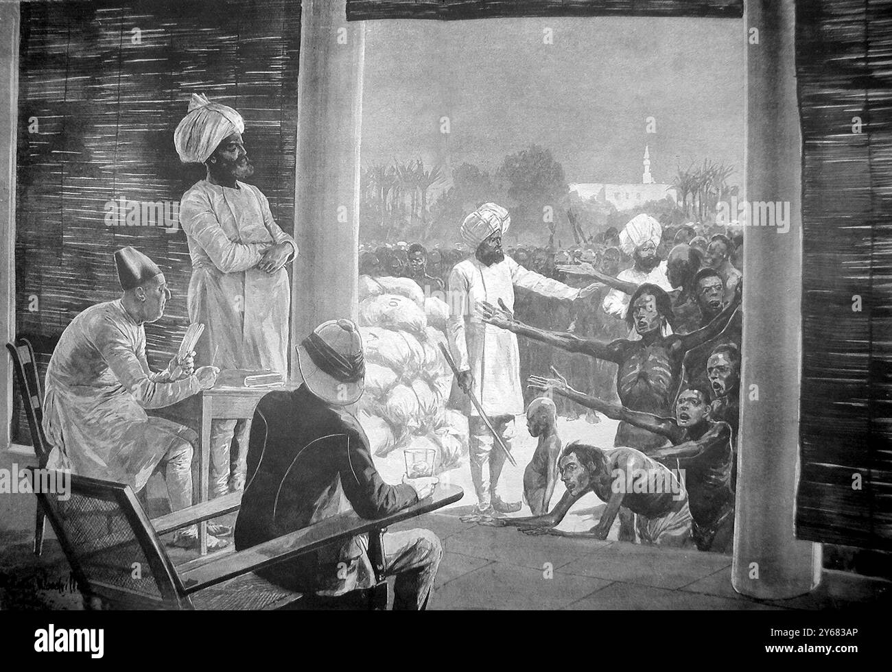 The Indian Famine: Relieving starving natives at a residency 23rd ...