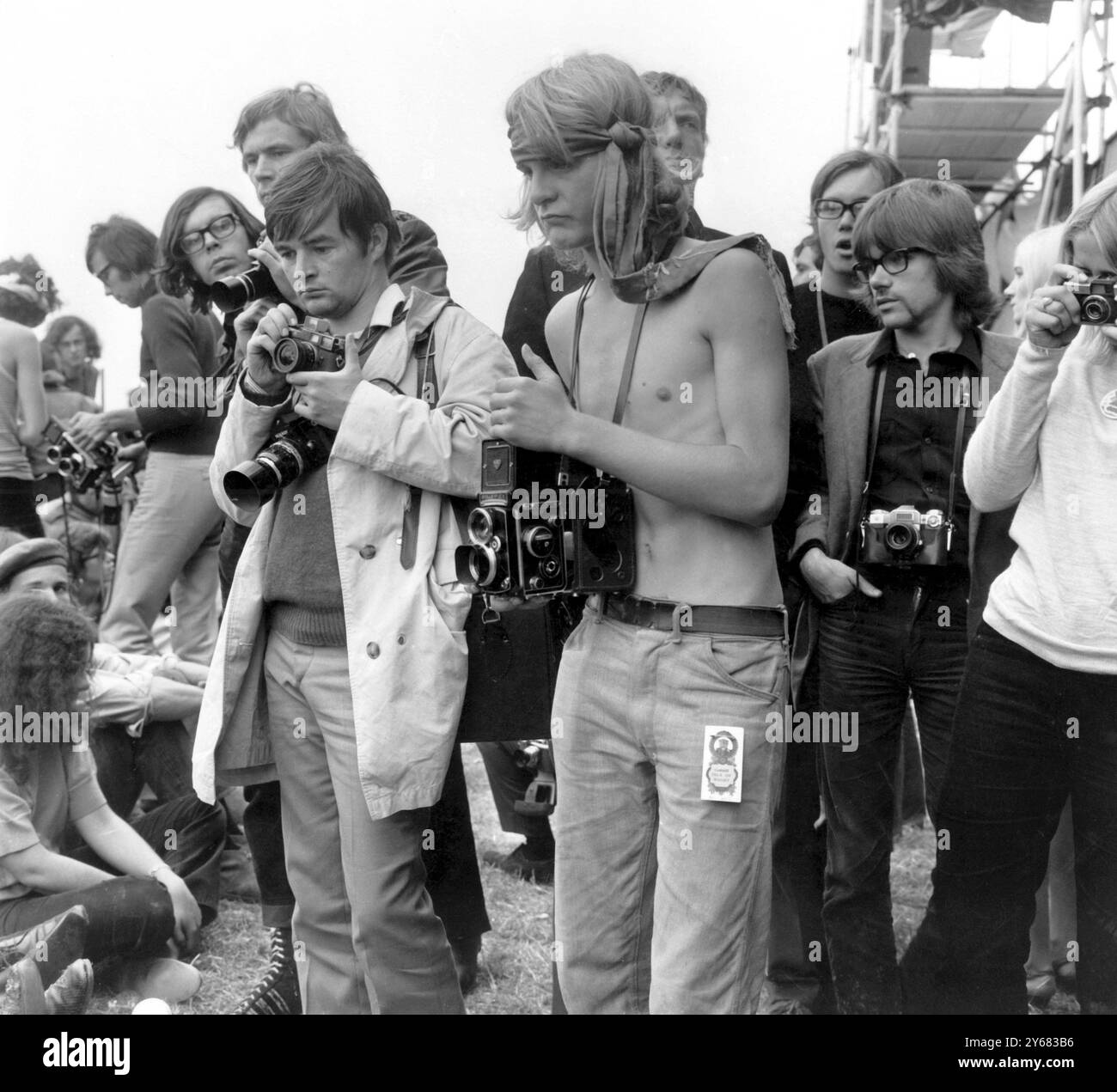 Pop festival Isle of Wight 31st August 1969 Stock Photo - Alamy
