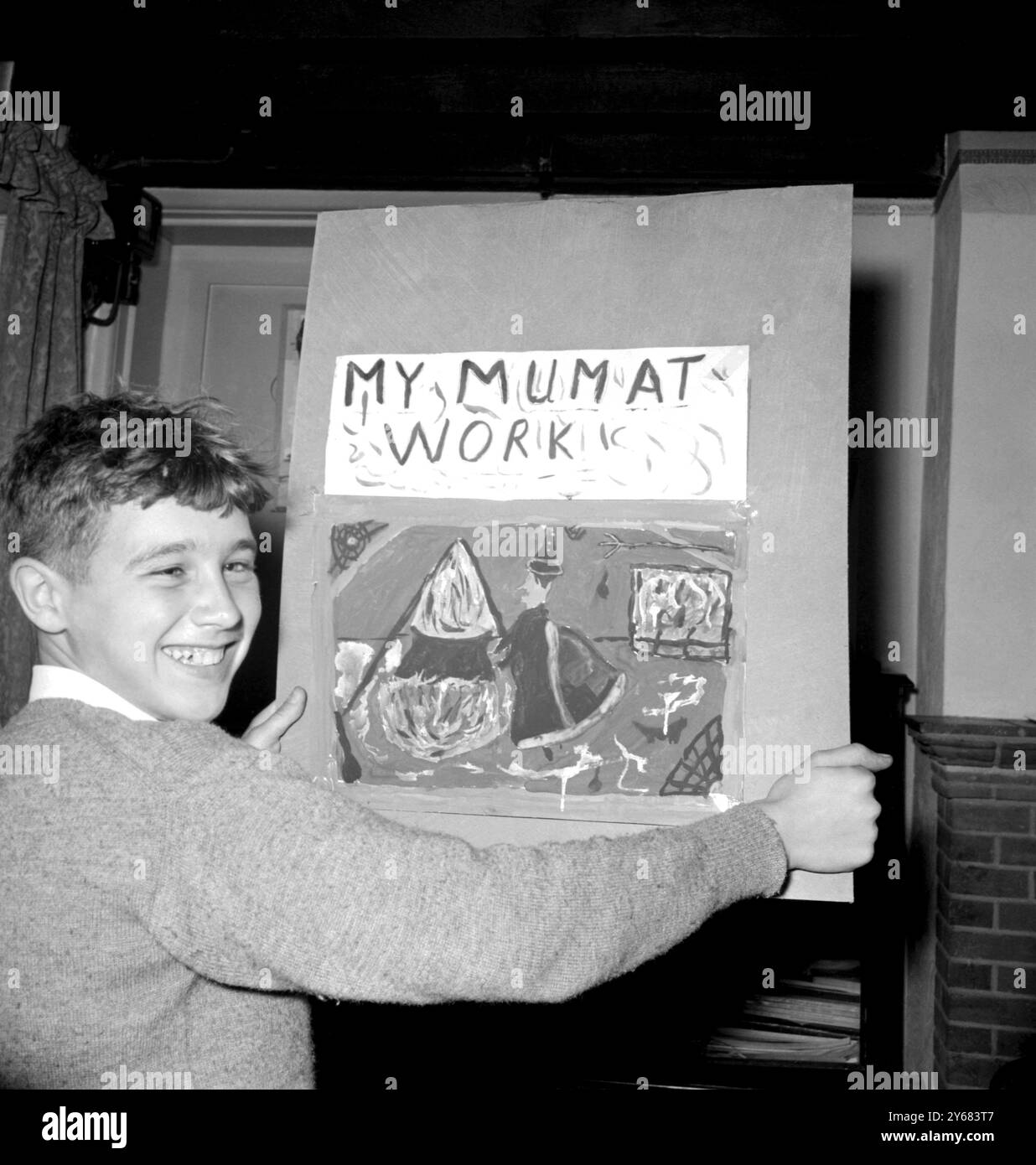 Burley, Hampshire, England: Child's eye view of his mother at work ...