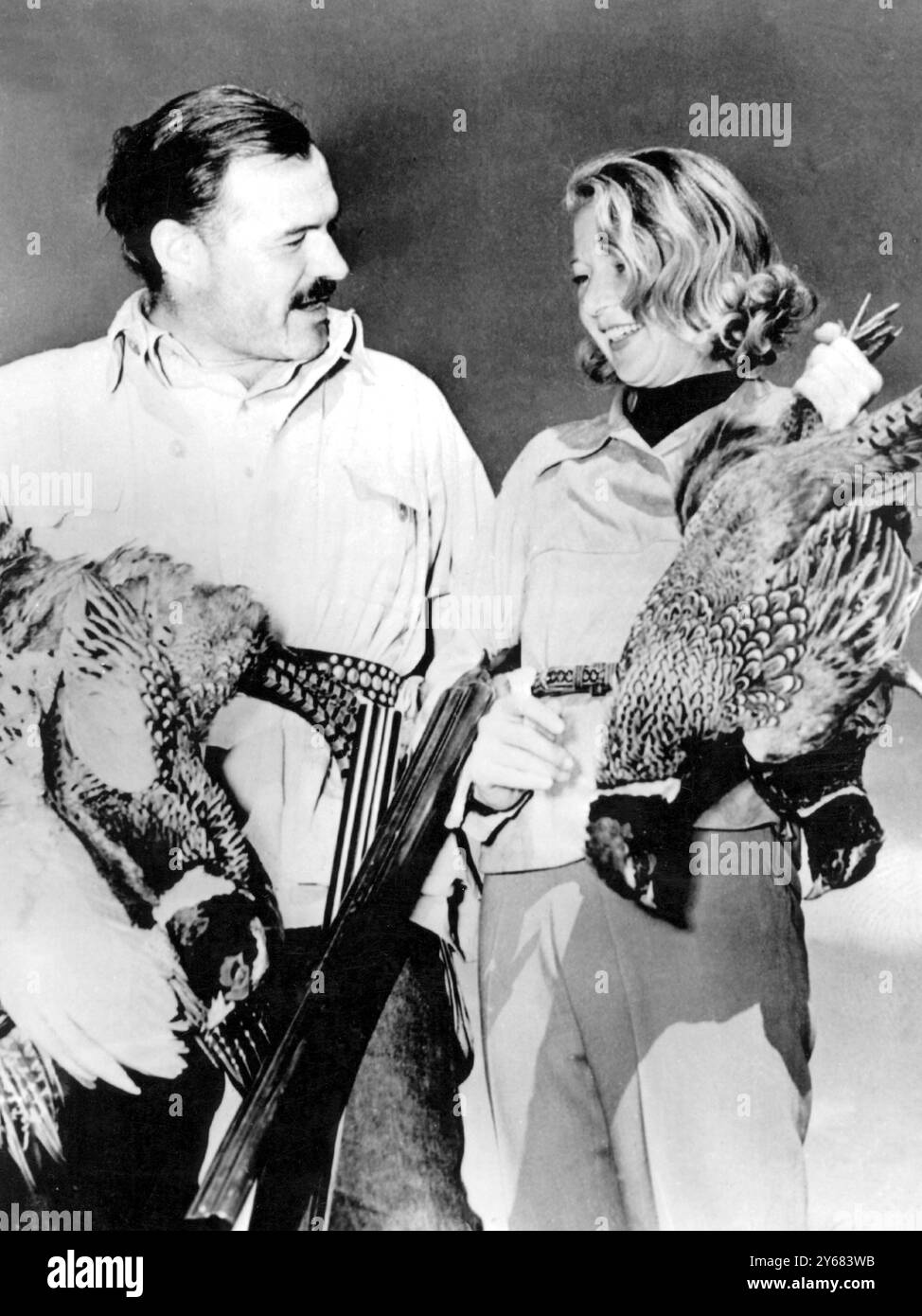 Ernest Hemingway with his wife Martha Gellhorn holding Game Birds. 27th ...
